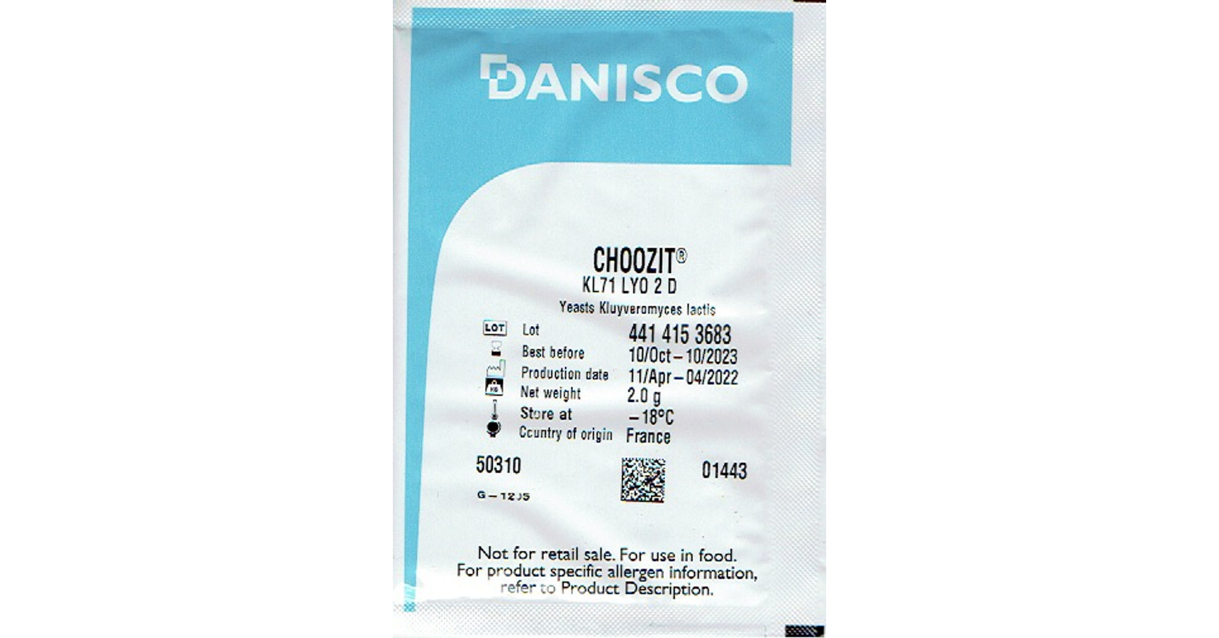 Danisco KL71 - Kluyveromyces lactis (2 D / 1.000 literhez) * 4.850 Ft